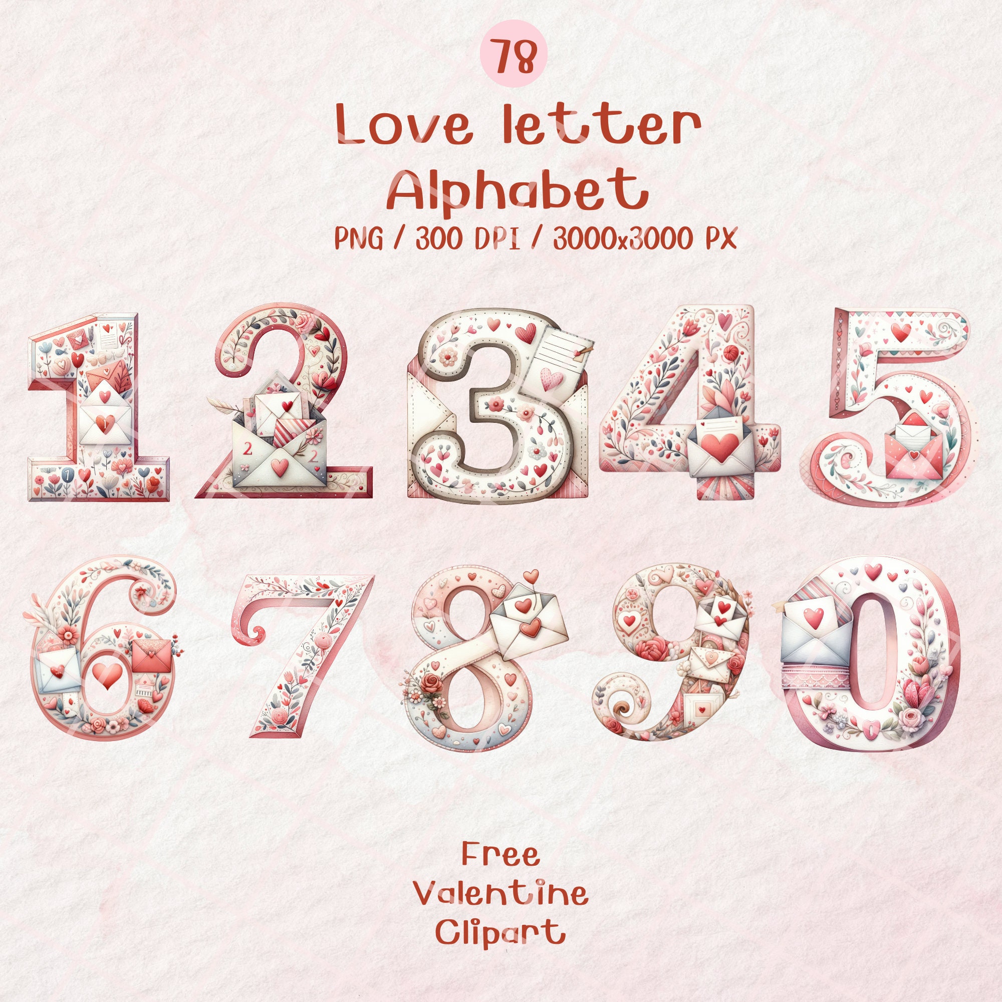 Love Letter Alphabet Clipart, Valentine's Day Alphabet Watercolor ...