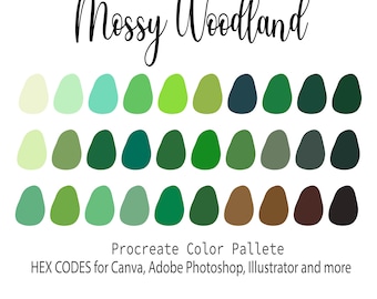 Earthy Oasis, Procreate Color Palette, HEX Codes, Procreate Swatches ...