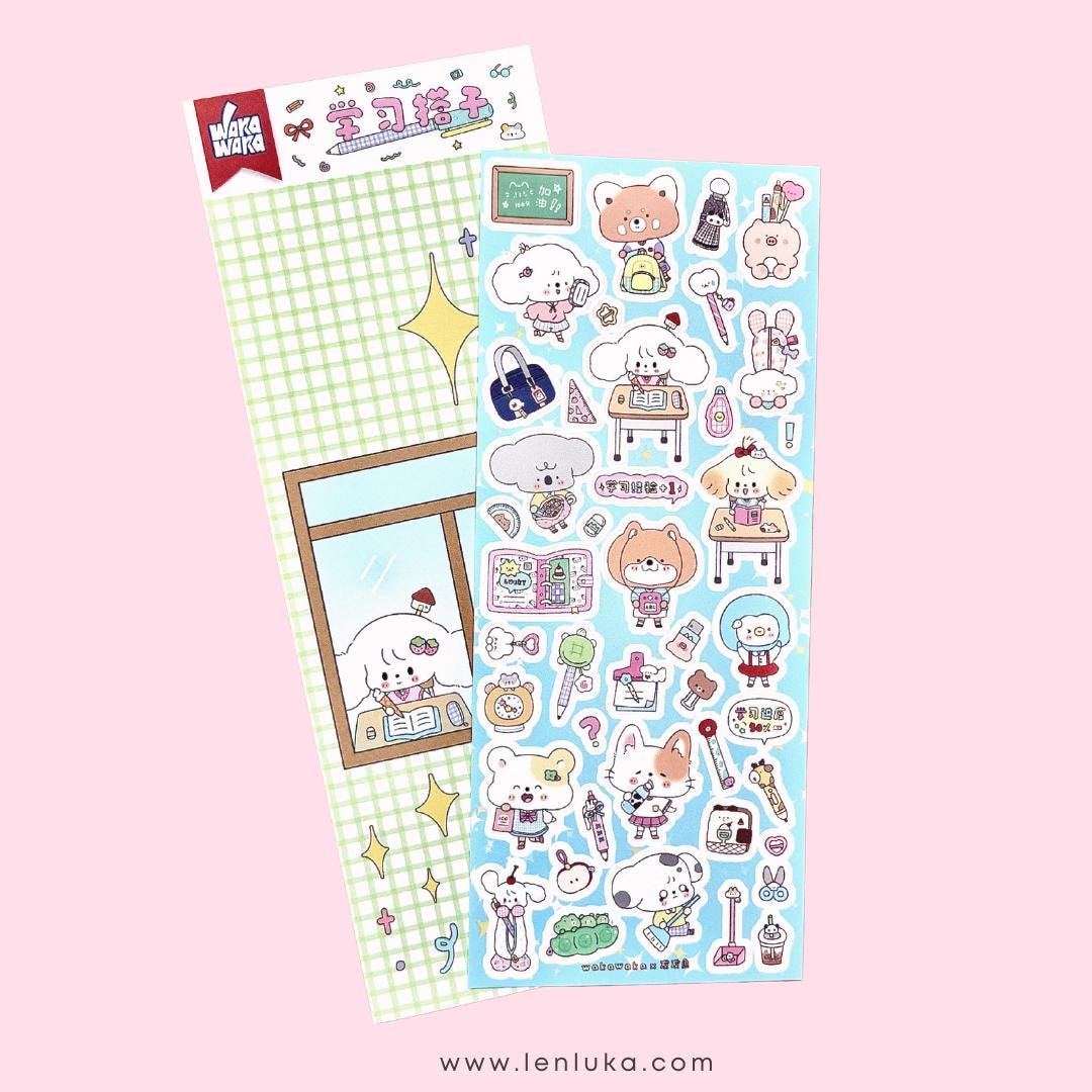 WAKAWAKA Sticker Sheets Cute Japanese Sticker Sheet L Kawaii Sticker ...