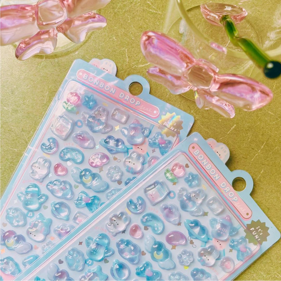 3D BONBON DROP Seal Deco Sticker 1 Sheet Bon Bon Drop Seal, Cute 3D ...