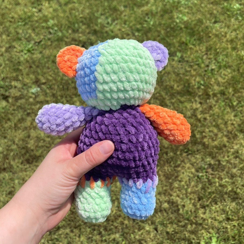 SCOOBY the Patchwork Bear, Crochet Plushie, Finished Amigurumi ...