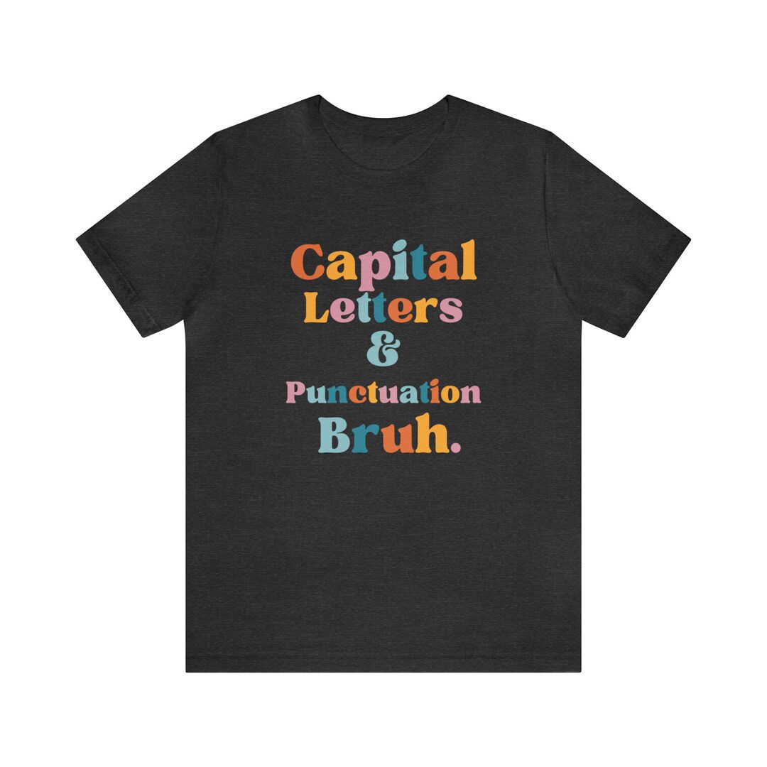 Letras mayúsculas y puntuación Bruh. Camiseta de manga corta - Etsy España