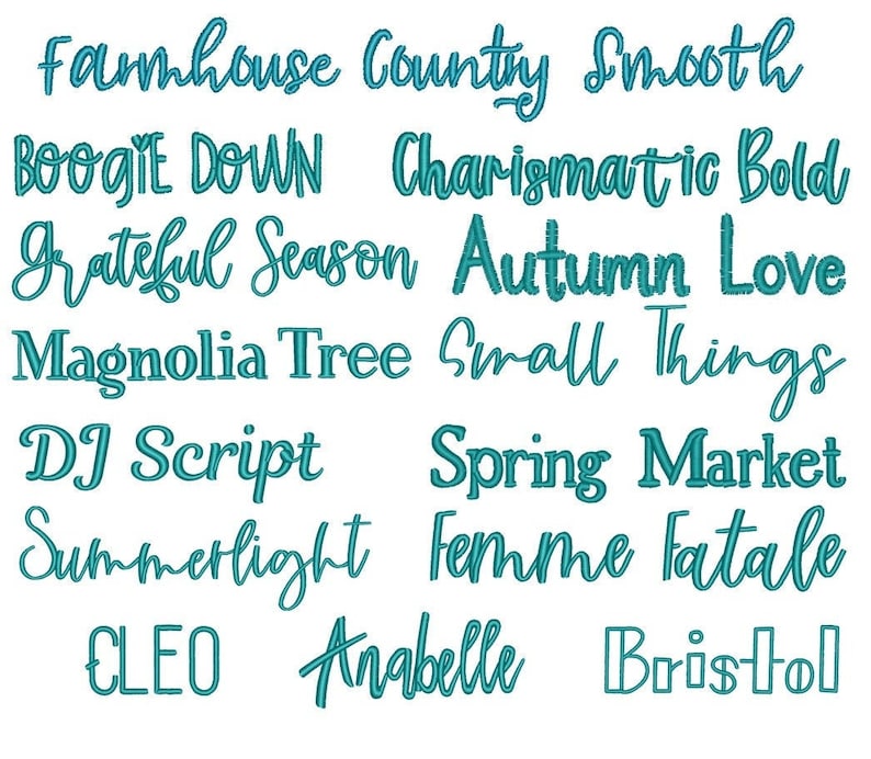 500 Embroidery Fonts Designs: Brother PES File, BX Embrilliance, Viking - Etsy
