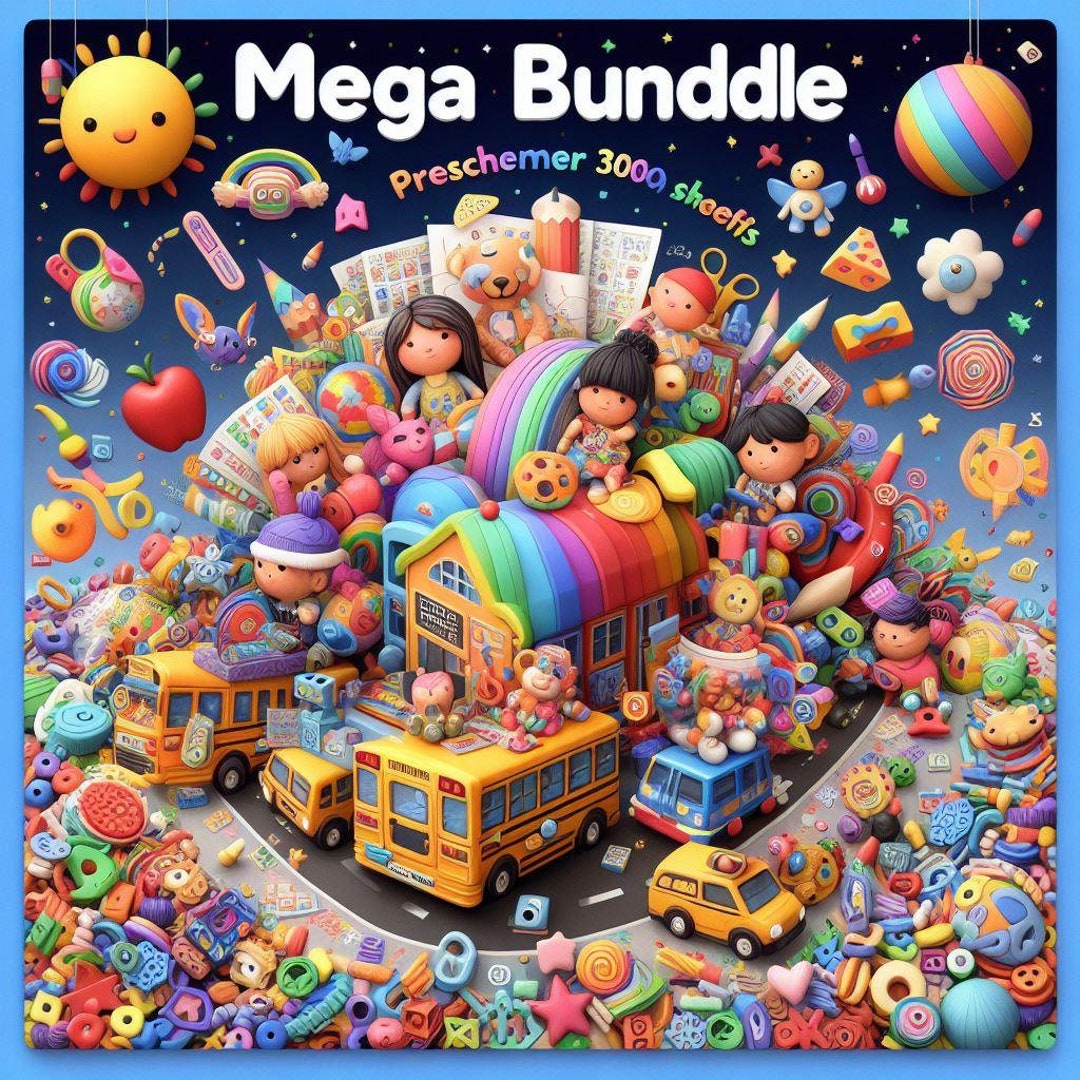 Preschool Learning Bundle: 2800+ Activity Worksheets (digital Download ...