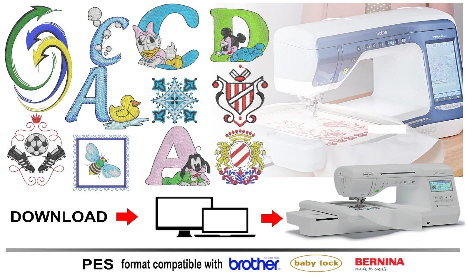 Embroidery Fonts Pack Instant Download Alphabet Script Letters Monogram ...