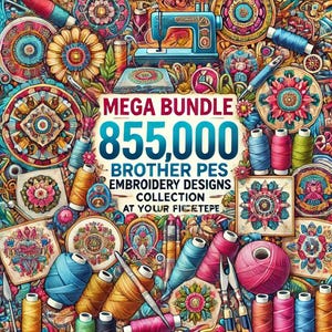 PES Embroidery Designs Bundle: 855,000+ Patterns (digital Download ...