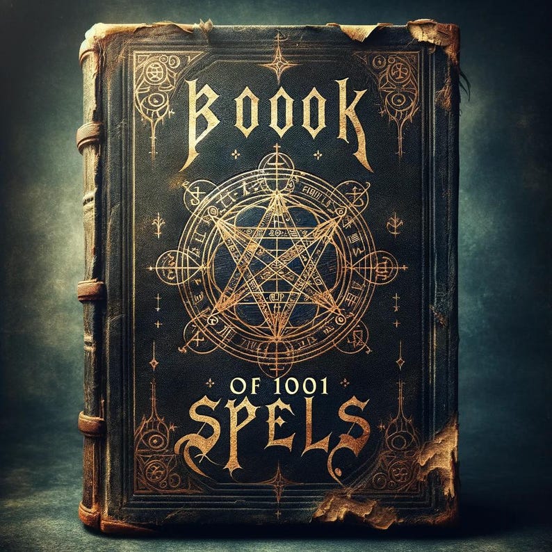 Book of 1001 Spells: Wicca, Magic, Grimoire Pages, Printable Book of Shadows, Witchcraft, Occult ...