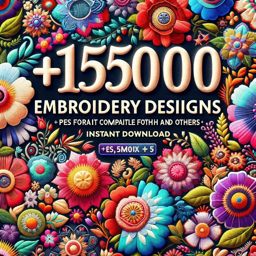 12+ Gb PES Embroidery Designs Mega Bundle With Software (digital ...