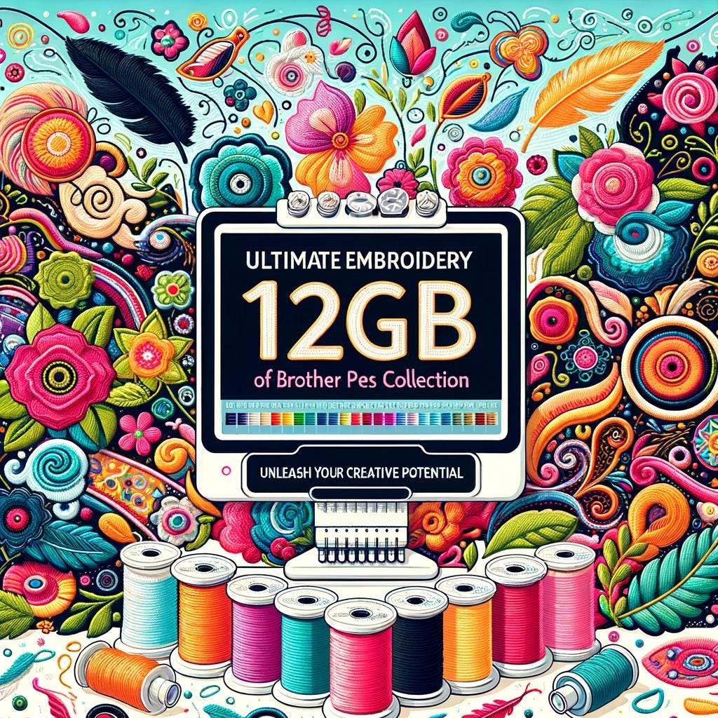 12gb Brother Machine Embroidery Designs Singer Quantum Embroidery Files ...