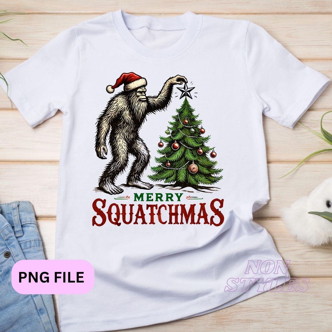 Merry Squatchmas Png, Bigfoot Christmas Png, Sasquatch Christmas Squad ...