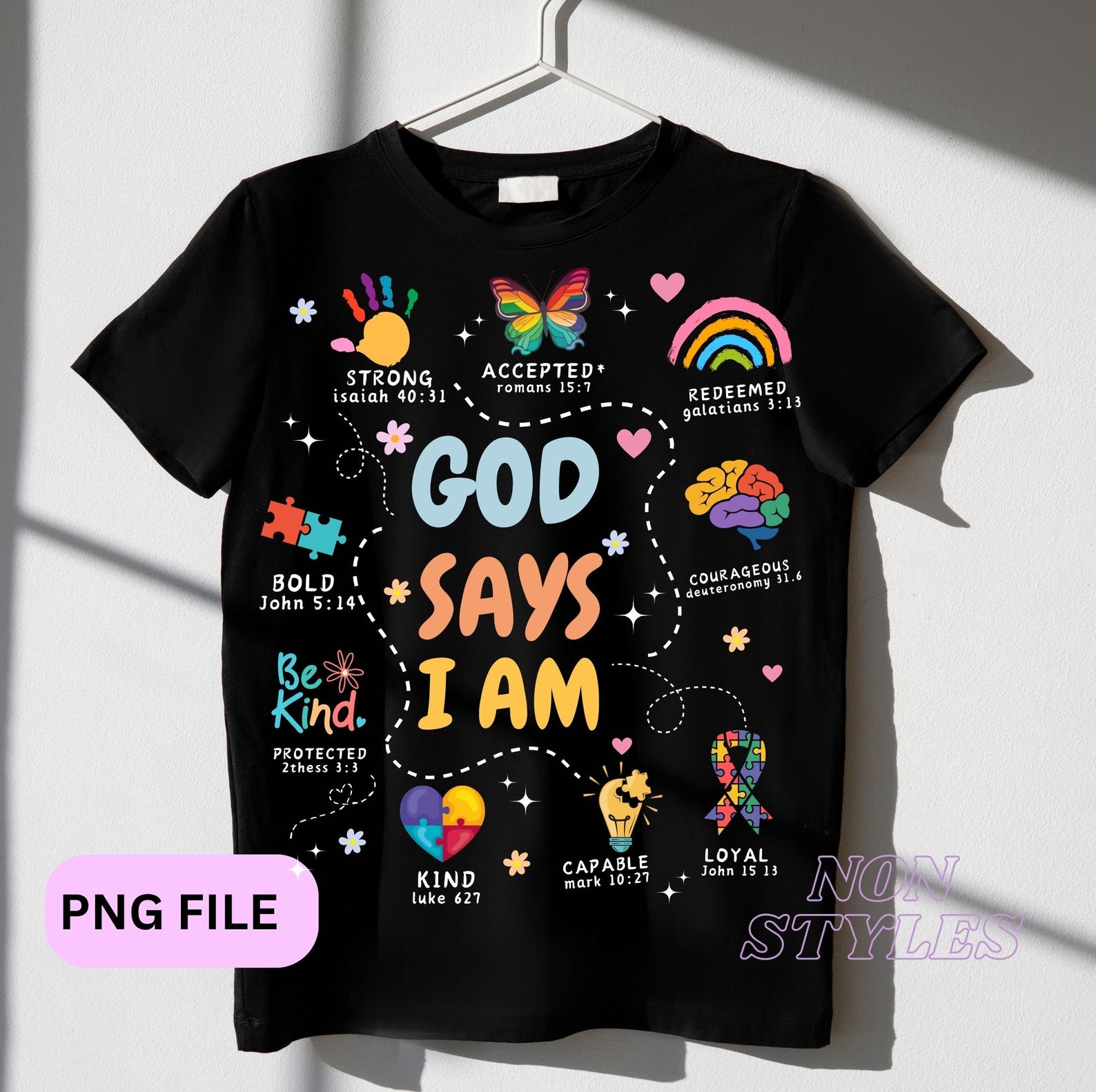 God Says I Am Autism Png,retro Autism Png,be Kind Png,christian Png ...