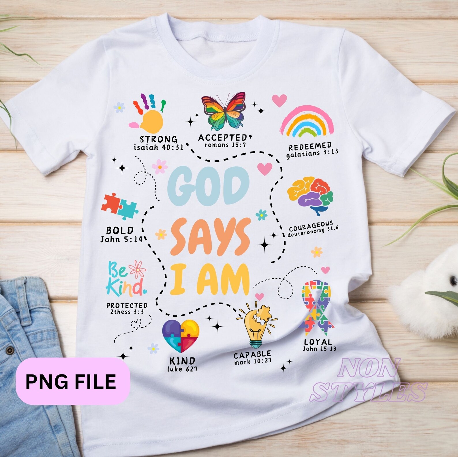 God Says I Am Autism Png,retro Autism Png,be Kind Png,christian Png ...