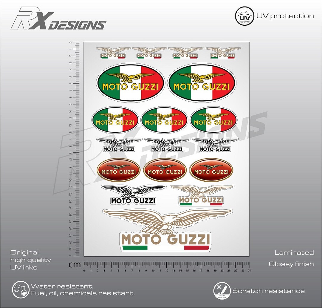 Moto Guzzi Stickers Set Moto Guzzi Decals, Stickers Moto Guzzi Italy ...