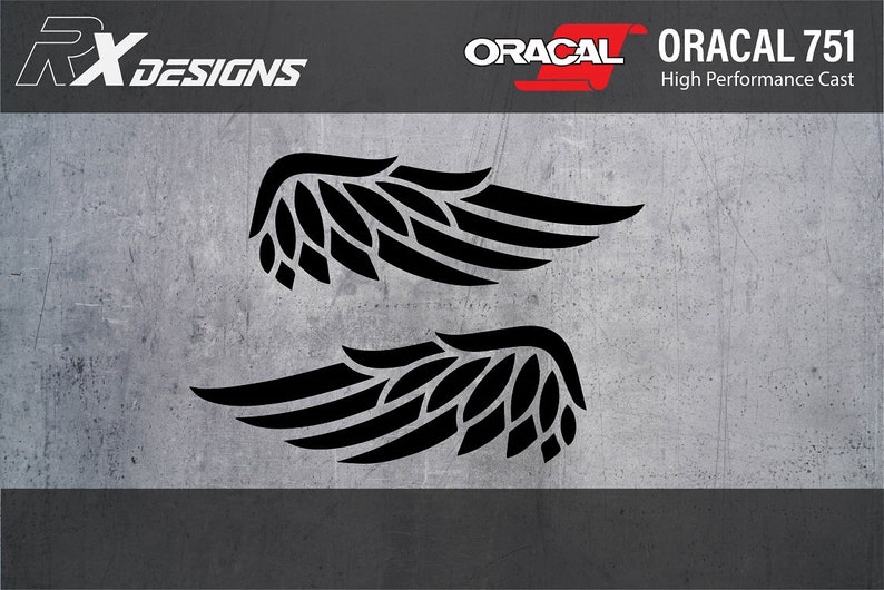 Set of 2 Wing Decals, Vinyl Decals, Gas Tank, Helm Decal, Cast Vinyl ...