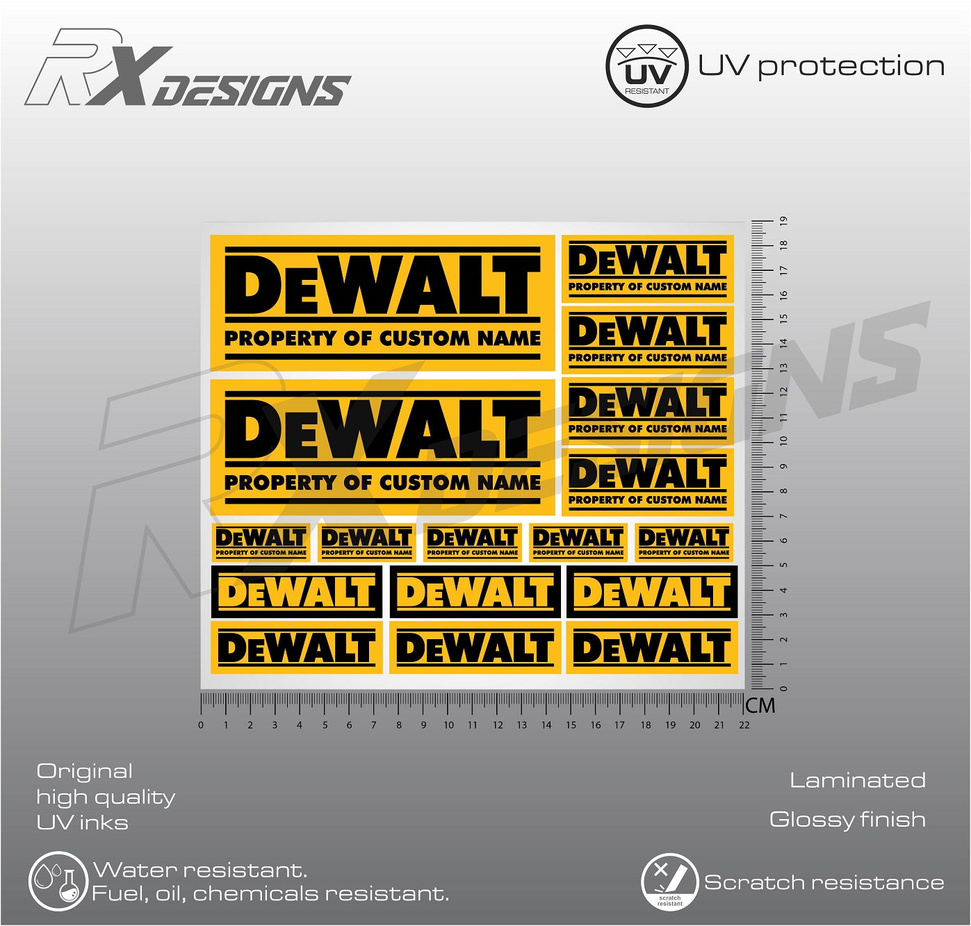 Dewalt Personalised Stickers Set Dewalt Decals, 17 X Dewalt Stickers ...