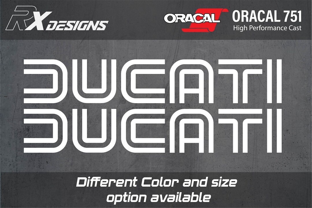 Set of 2 Ducati Decals, Vinyl Decals, Gas Tank Decal, Ducati Cast Vinyl 751 - Etsy