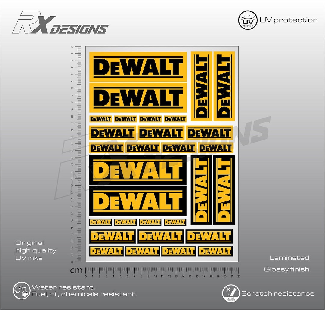Dewalt Stickers Set, Large Set Dewalt Decals, Stickers Graphics Decals ...