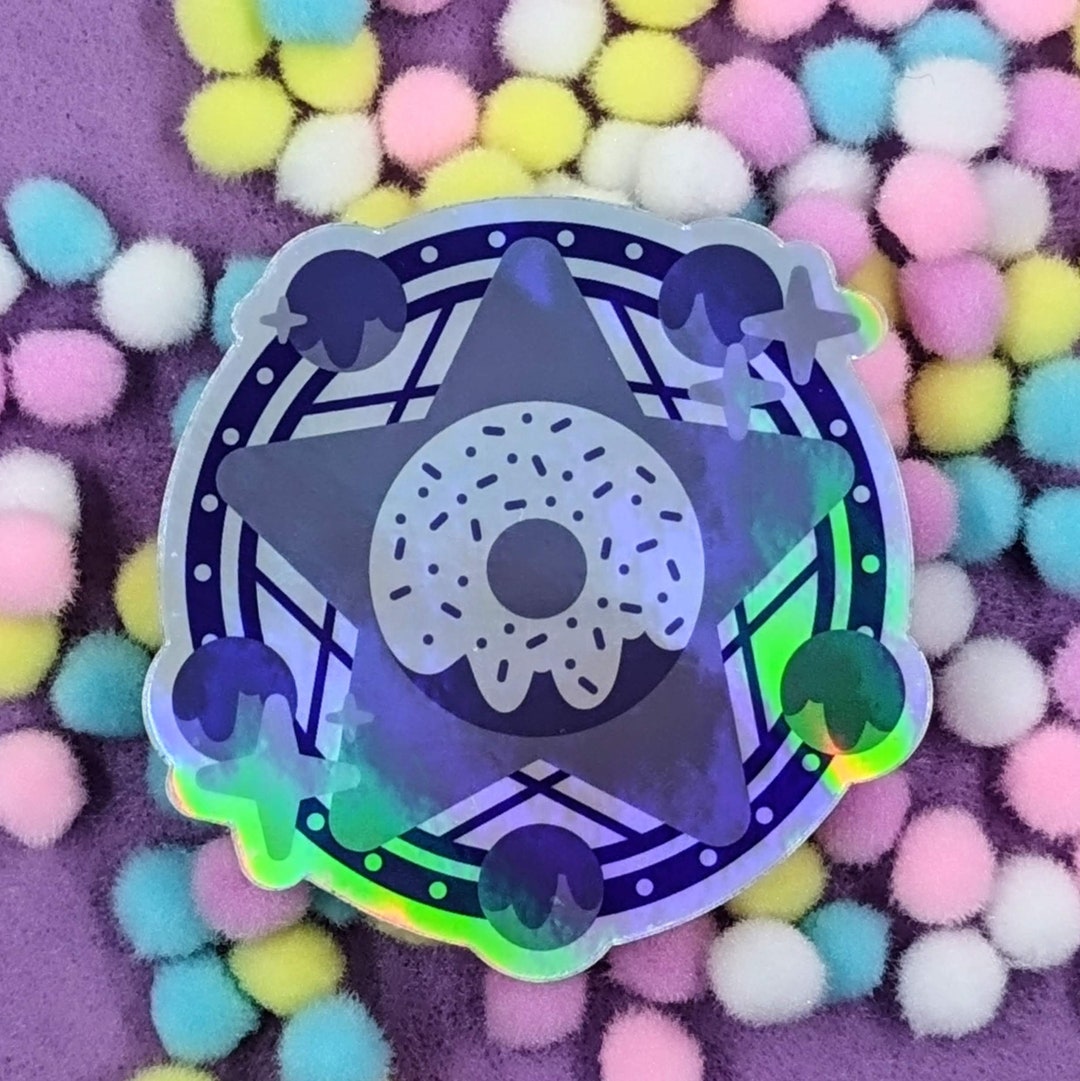 Magic Donut Circle Holographic Vinyl Sticker - Etsy