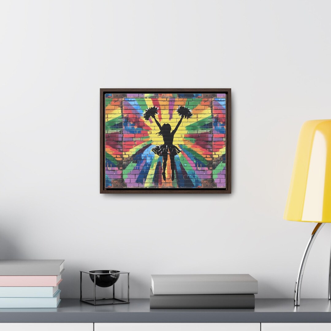 Graphic Rainbow Colors Girl Dancing Wall Art Digital Poster Banksy ...