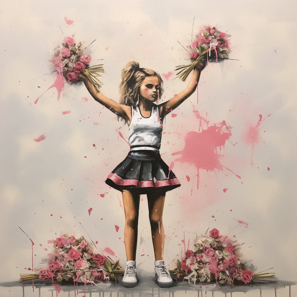 Digital Download Urban Style Cheerleader Playful Happy Art Little Girl ...