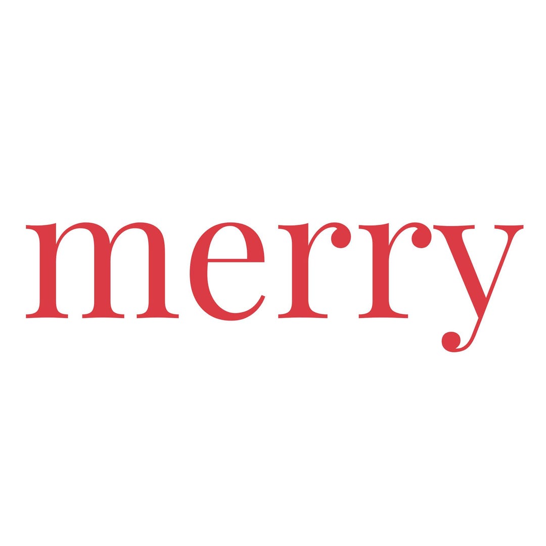 Merry PNG and SVG File, Merry Christmas Instant Download, Trendy ...