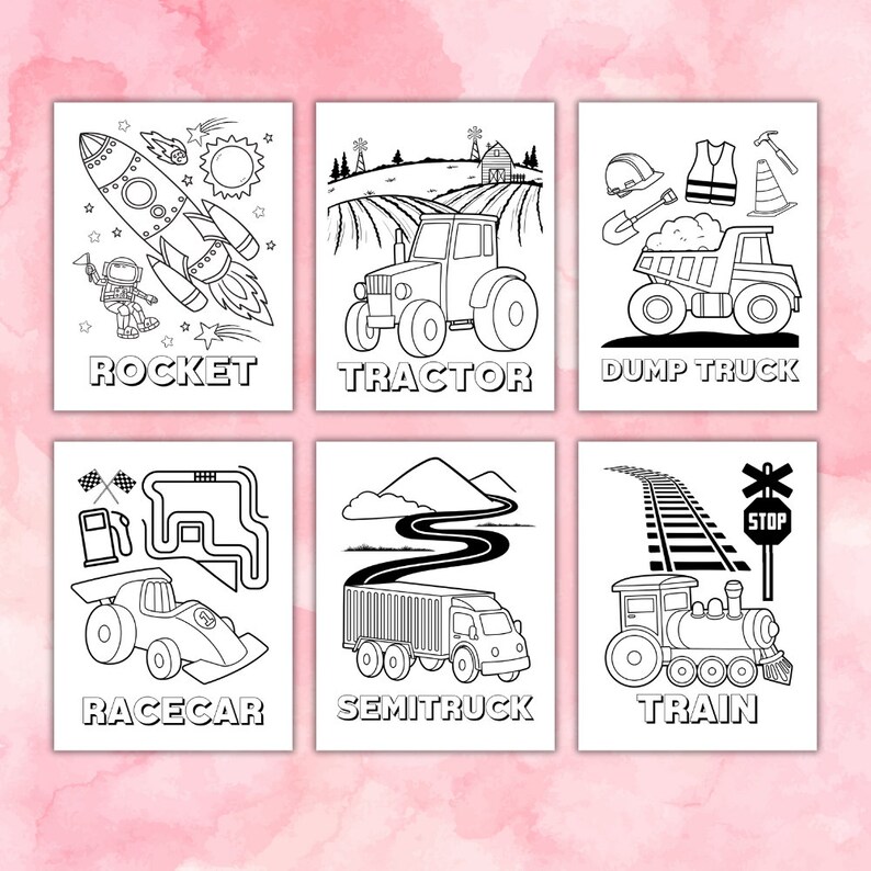 Printable Transportation Coloring Sheets Cars Trucks Coloring Pages for ...