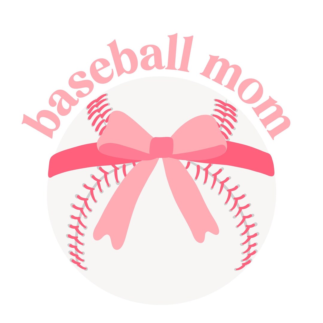 Baseball Mom PNG File Instant Digital Download Coquette Bow Sports Team ...