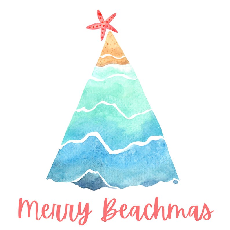Merry Beachmas Christmas PNG File, Deck the Palms, Beachy Christmas ...