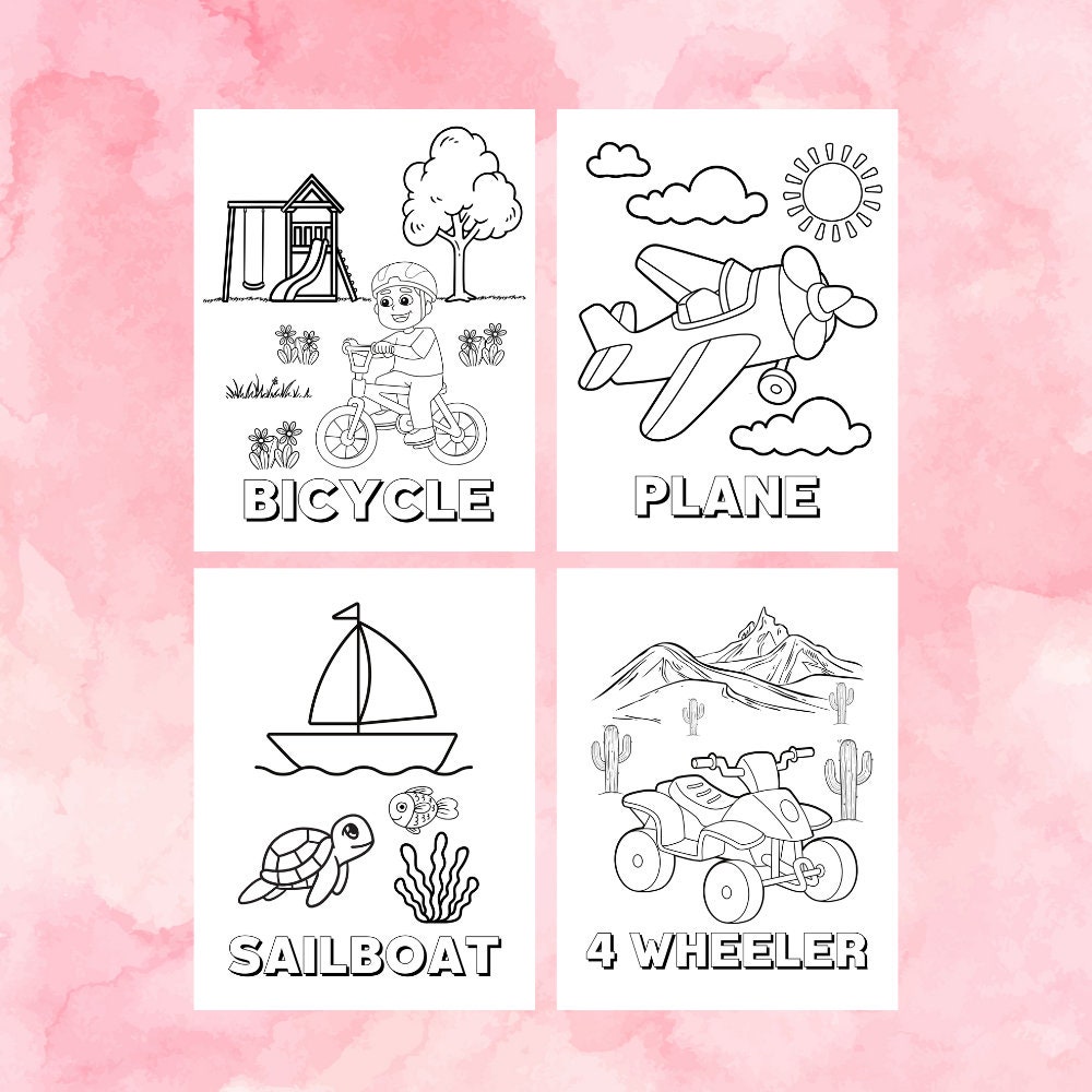 Printable Transportation Coloring Sheets Cars Trucks Coloring Pages for ...