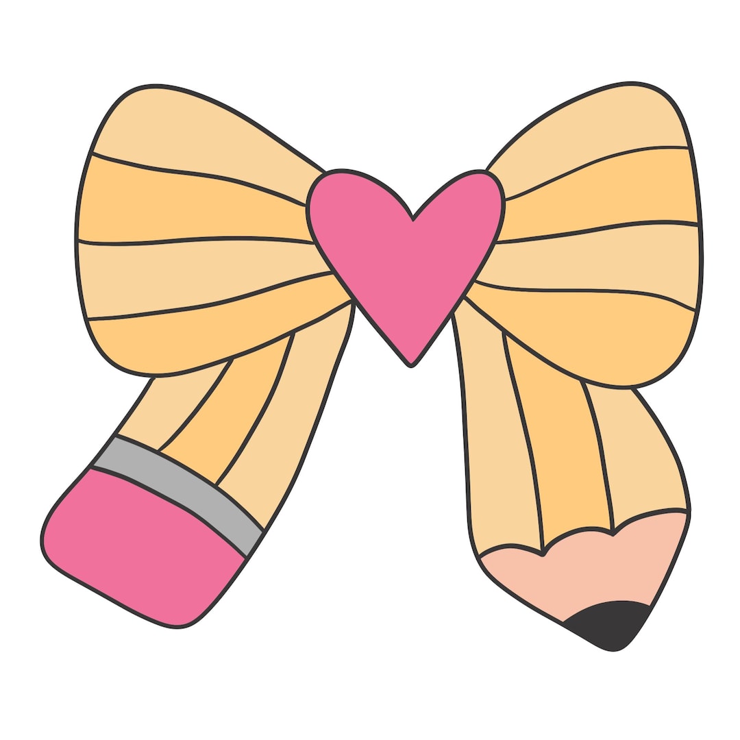 Pencil Bow PNG Bundle Kids Back to School Tshirt Teacher Student Shirt ...