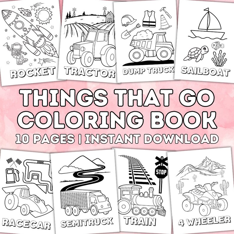 Printable Transportation Coloring Sheets Cars Trucks Coloring Pages for ...