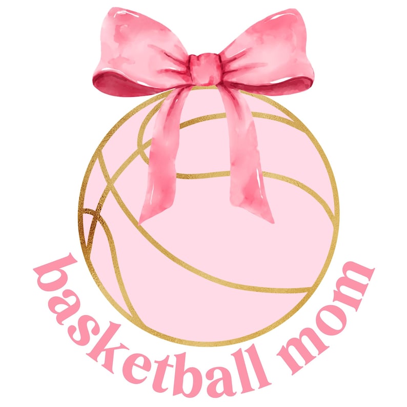 Basketball Mom PNG File, Instant Digital Download, Coquette Bow, Sports ...
