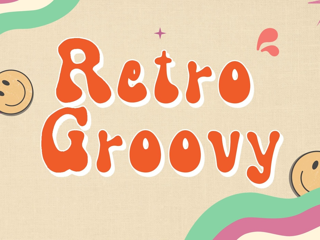 Retro Groovy Font, Serif Font, Display Font, Logo Font, Handwriting ...