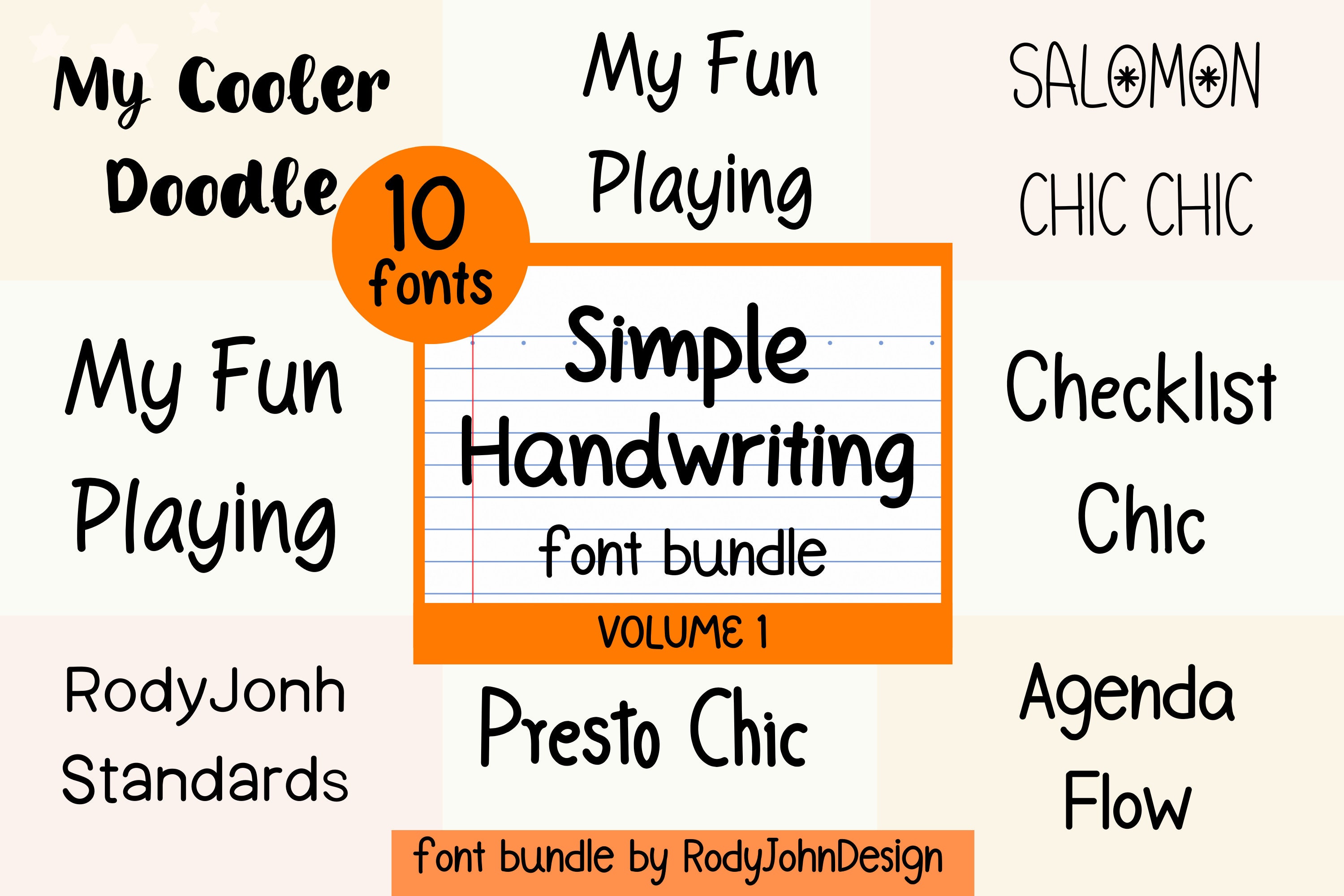 Simple Handwiring Font Bundle, Handwritten Font Bundle Vol. 1, Font ...