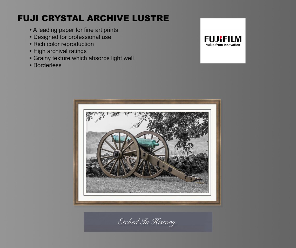 Gettysburg Battlefield Cannon Photography Print, Fine Art Wall Decor - Etsy