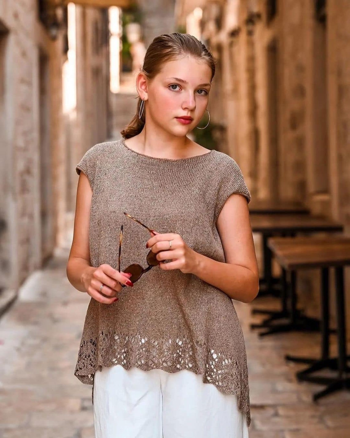 Vroda Linen Top Knitting Pattern - Etsy