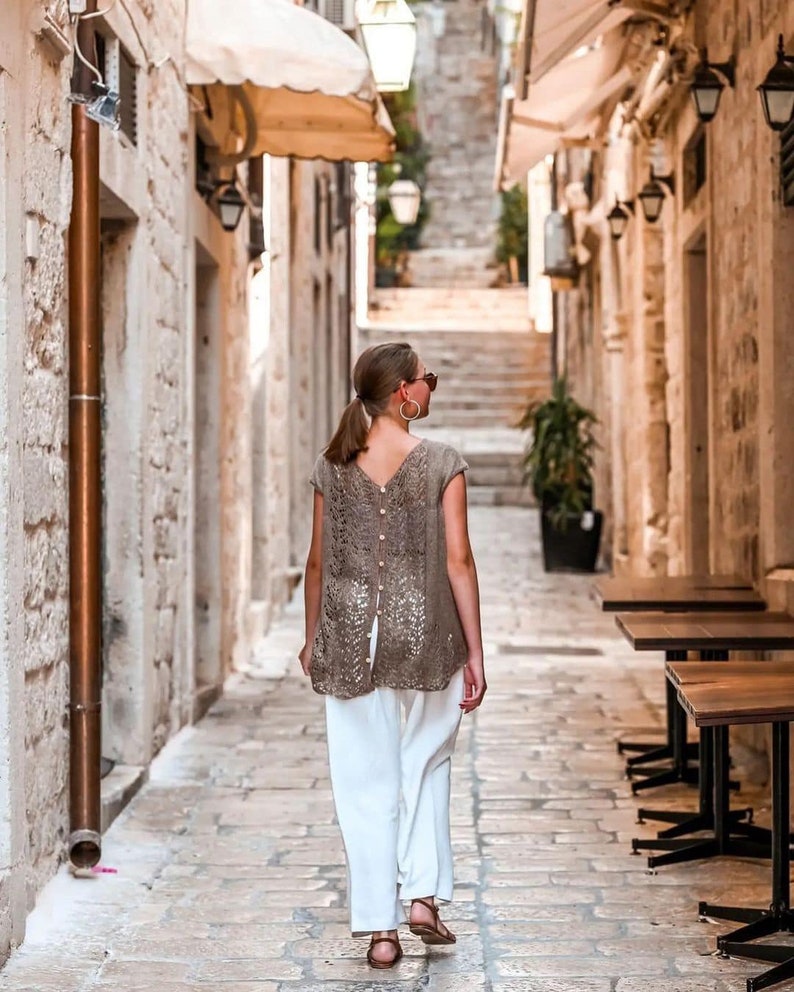 Vroda Linen Top Knitting Pattern - Etsy