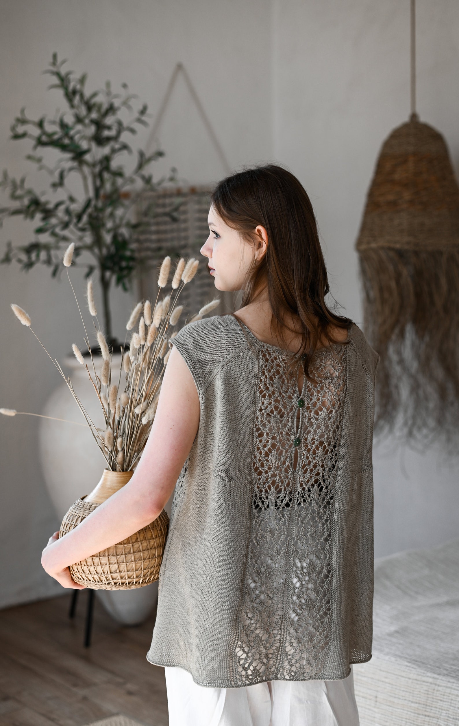 The Wonder Garden Linen Top Knitting Pattern - Etsy