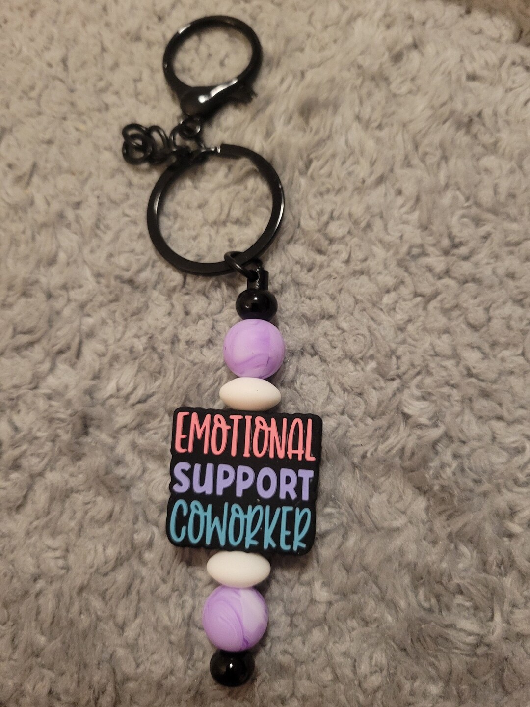 Emotional Support Co-worker Keychain - Etsy