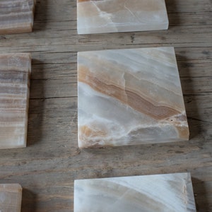 Amber Onyx Coasters Set of 4 Stone Coasters Quartz Coasters - Etsy