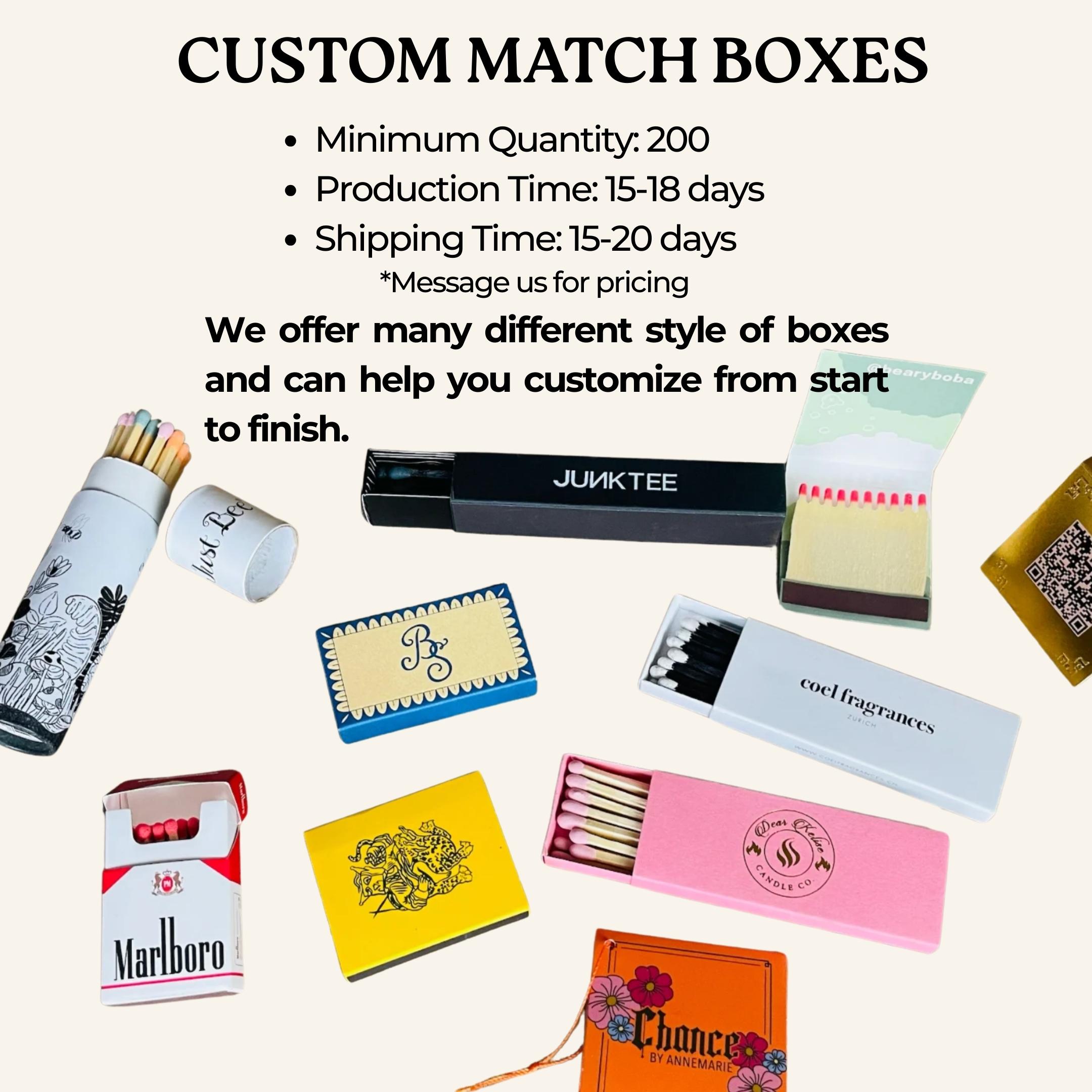 Sleek 4" Black Matches in Black Box | Ethereal Mountain | Custom Match ...