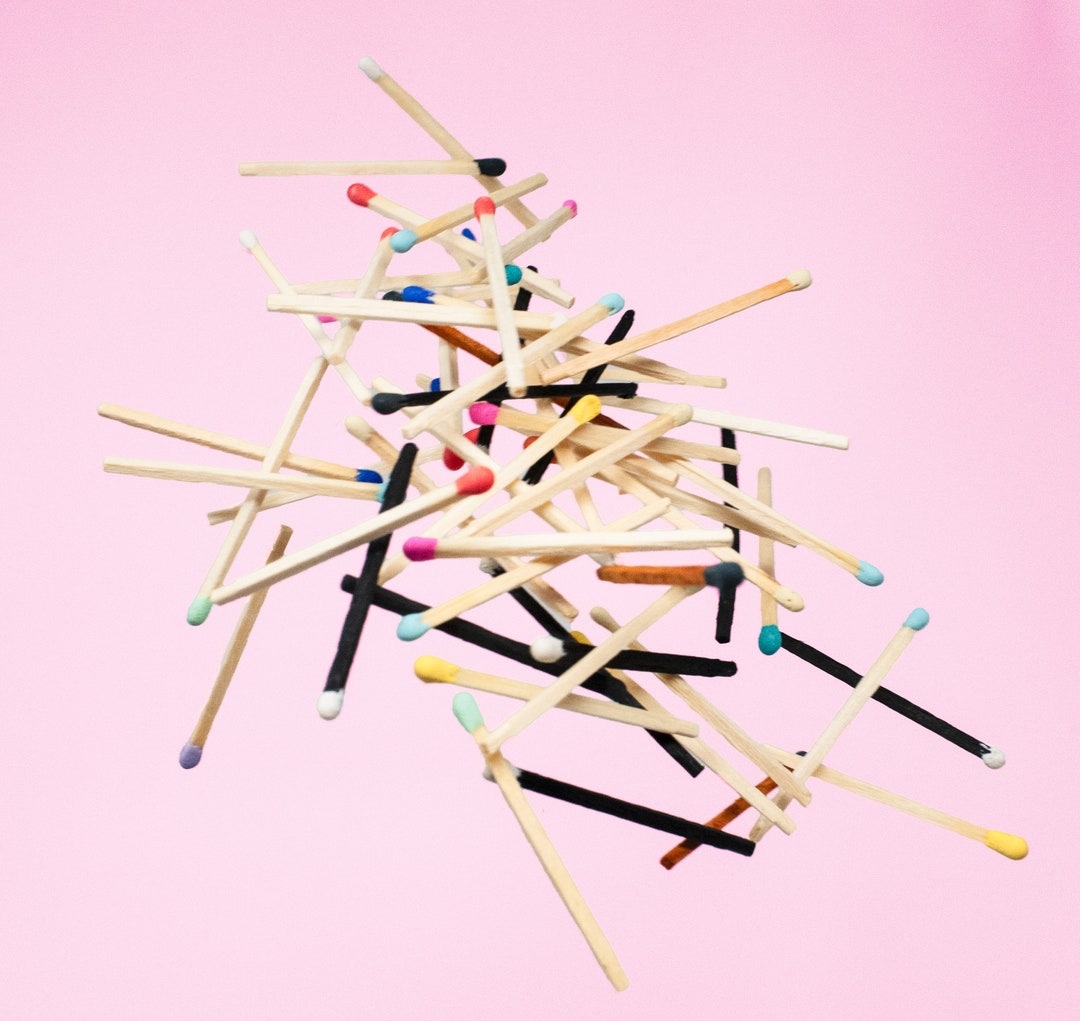 Refill 100 Bundle of 2" Matches | Safety Matchsticks | 100 Colored Tip ...