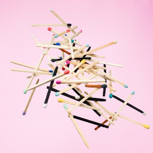 Refill 100 Bundle of 2" Matches | Safety Matchsticks | 100 Colored Tip ...