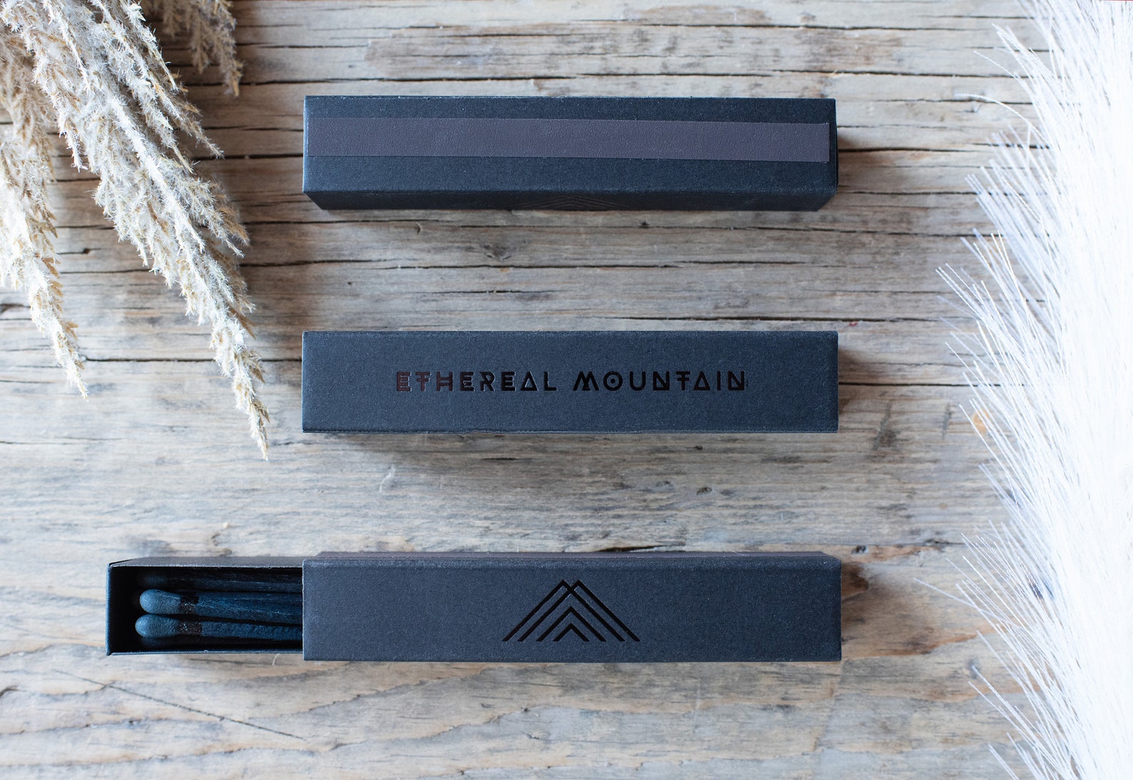 Sleek 4" Black Matches in Black Box | Ethereal Mountain | Custom Match ...