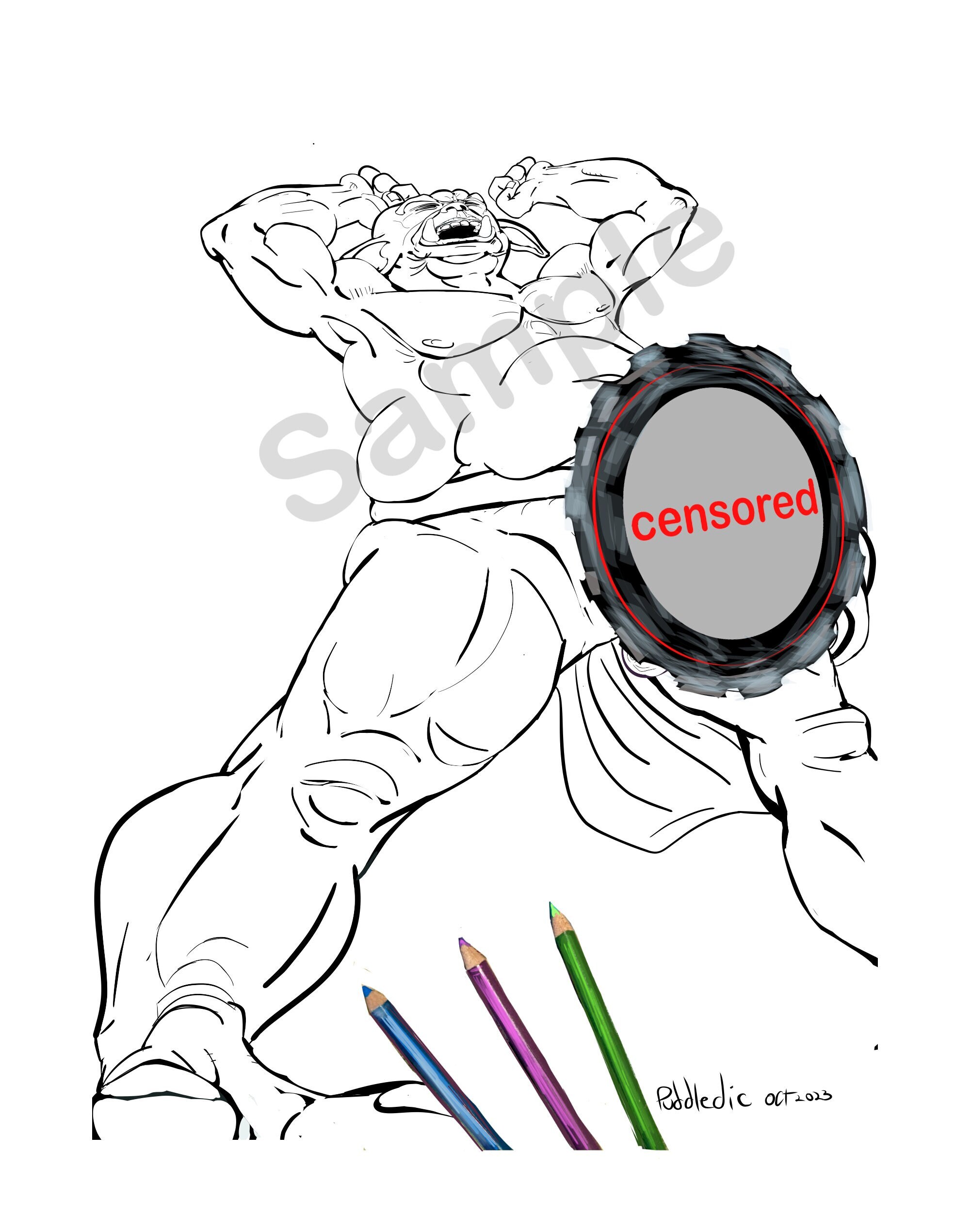 Ogres With Boners Printable Coloring Page Etsy