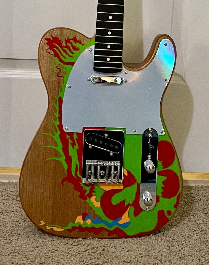 Jimmy Page Dragon Telecaster Style Pattern Digital Outline/stencil - Etsy