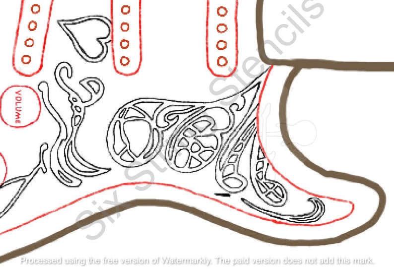 Jimi Hendrix Monterey Style Pattern Outline/stencil - Etsy
