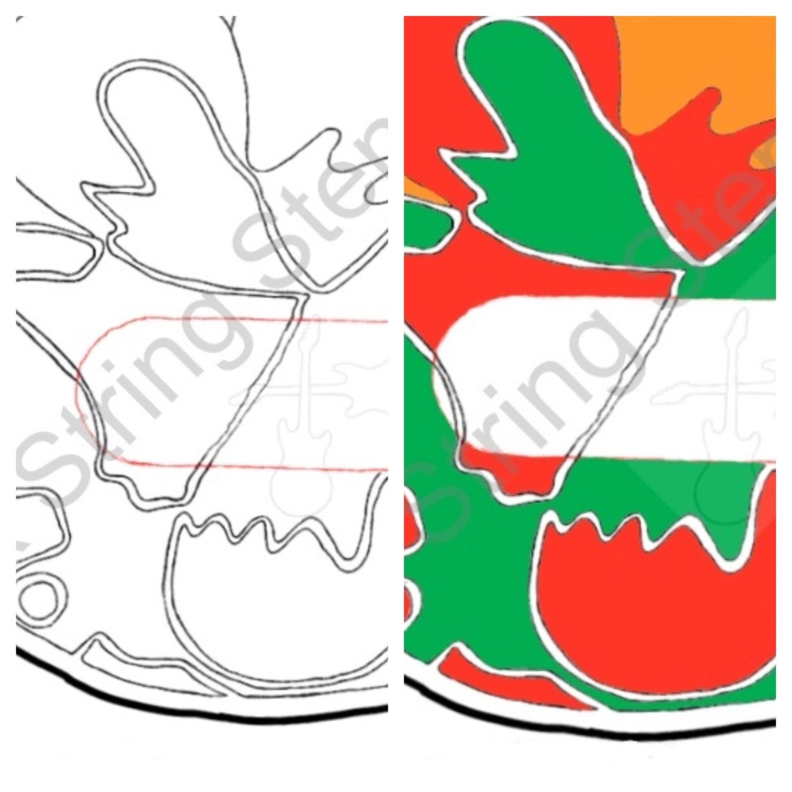 Jimmy Page Dragon Telecaster Style Pattern Digital Outline/stencil - Etsy