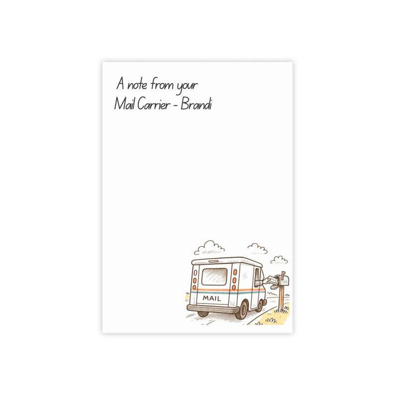 Custom Mail Carrier, Sticky Notes Personalized, Service Delivery Note ...
