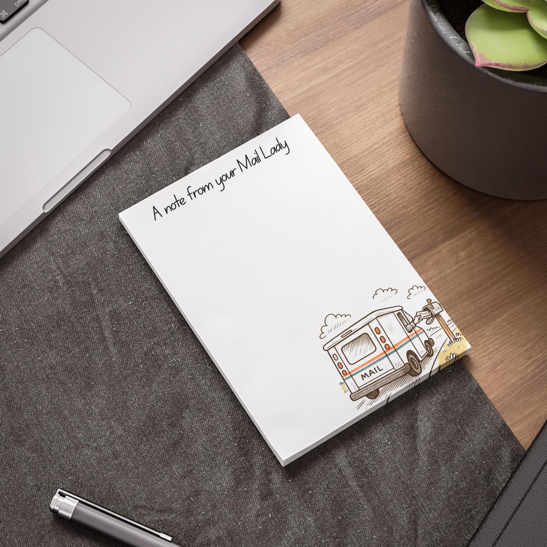 Custom Mail Lady Sticky Notes - Personalized Message Post-it® Note Pads ...